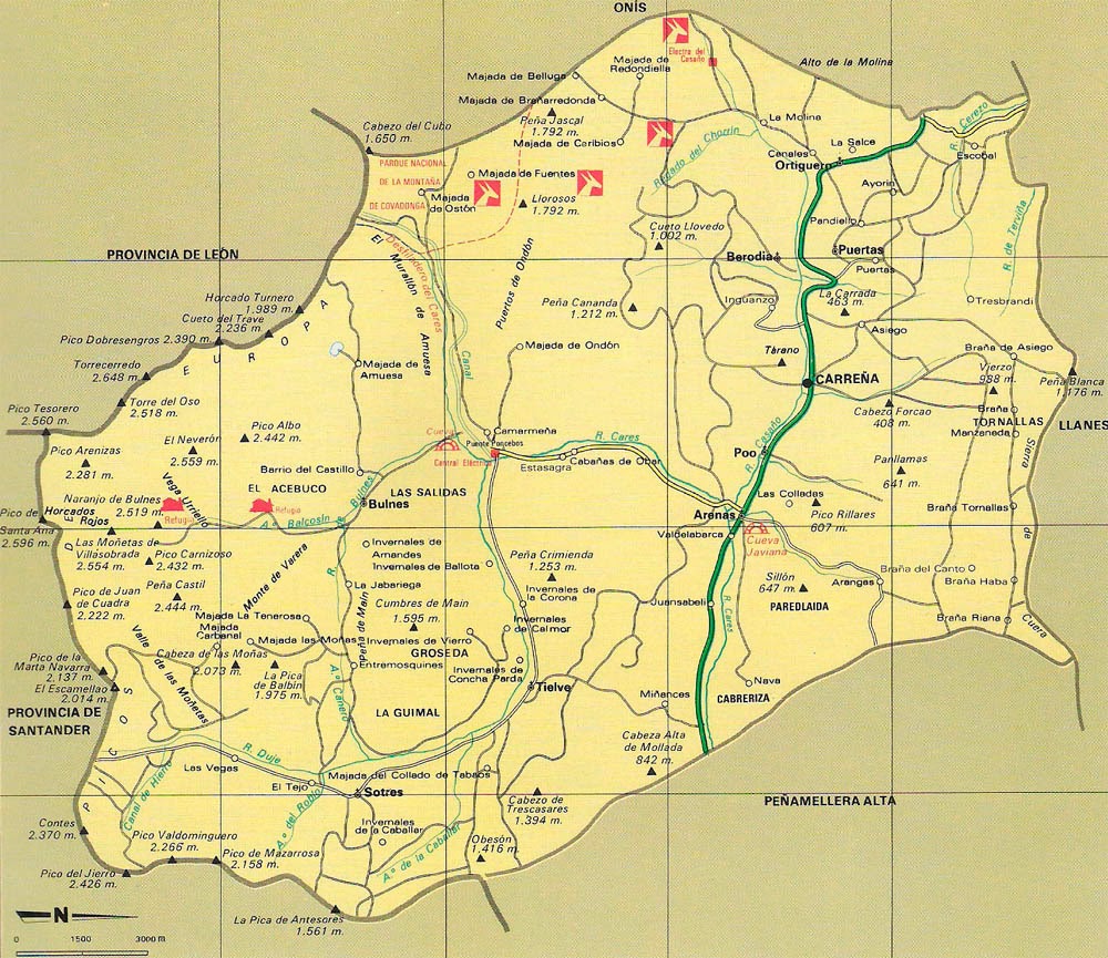 Mapa del Concejo de Cabrales | Así ye Asturias