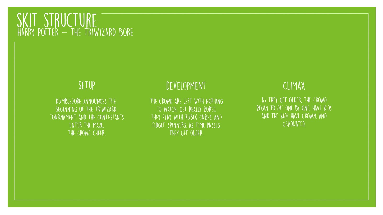 3 Lemon Productions: Collaboration: Skit Structures