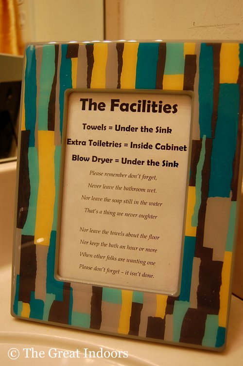 The Great Indoors: Another Guest Bathroom: Guest Amenities