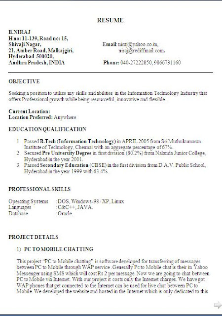 Sample Biodata Format