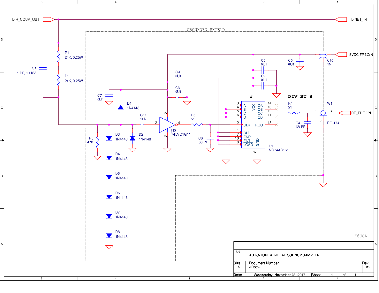 K6JCA: Antenna Auto-Tuner Design, Part 10: The Final Schematics
