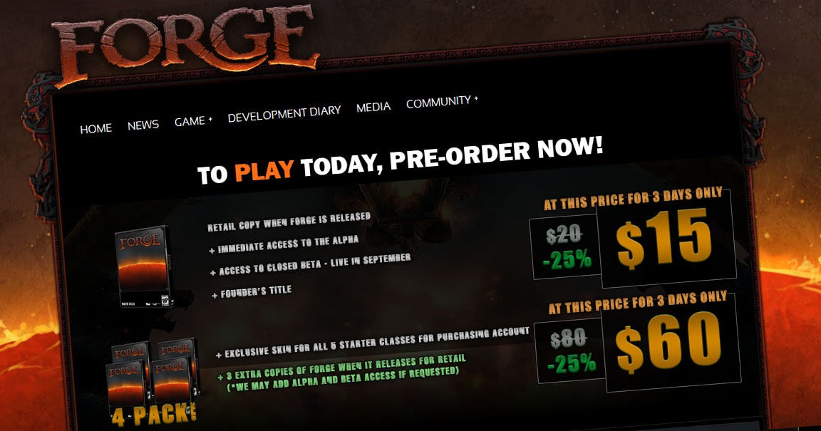 Forge - появились пакеты с предзаказами на игру