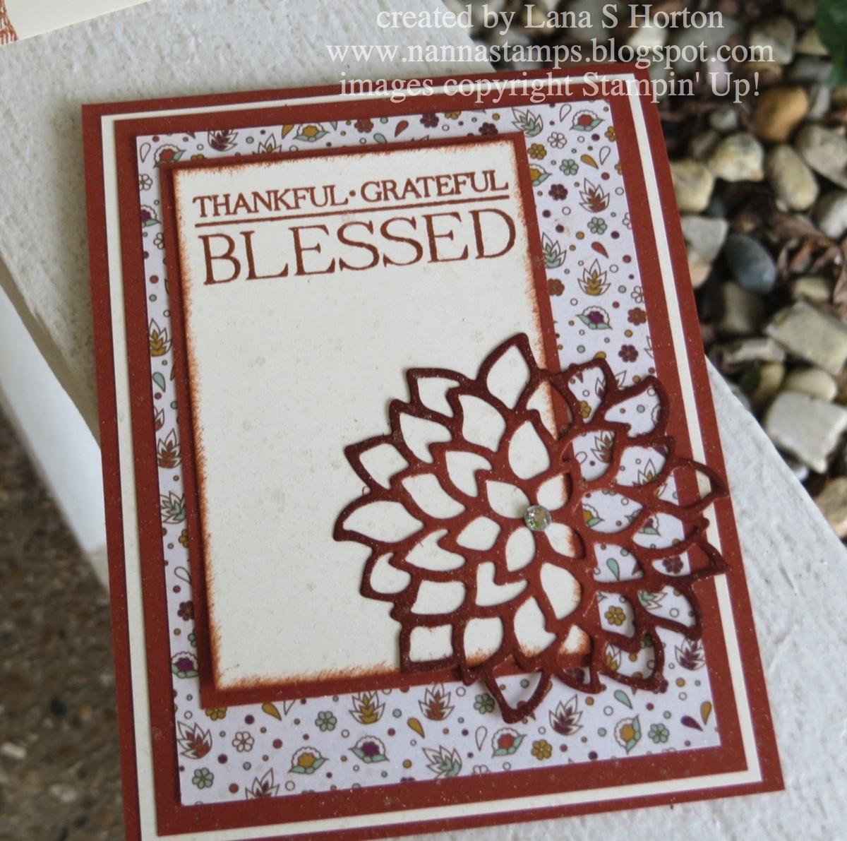 Stamping with Nanna: Thankful, Grateful, Blessed Card