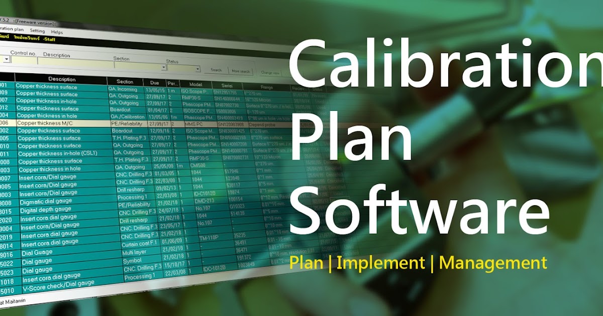 Measurement Equipment Management Software (Calibration Plan Software)
