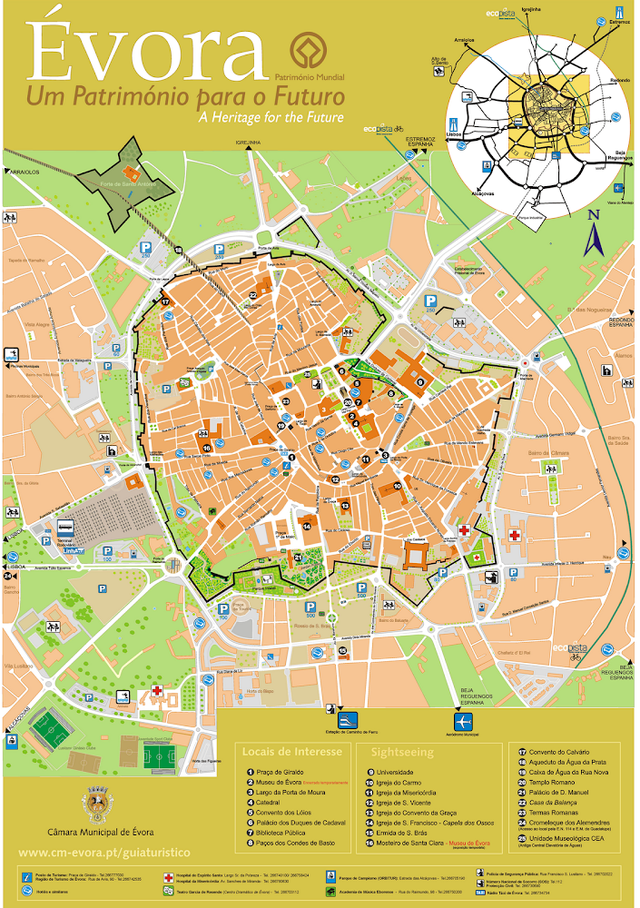 Viver Évora: Mapa de Évora