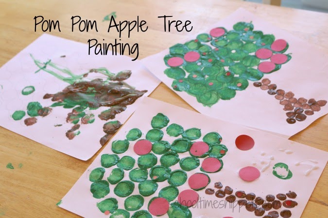 Apple Tree Pom Pom Painting {Includes Printable Template} | School Time ...