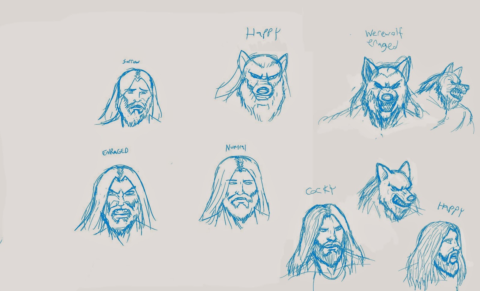 SAU Concept Art: expression sheet