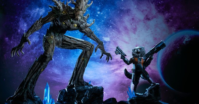 Groot e Rocket ganham novas versões pela Sideshow em Premium Format ...
