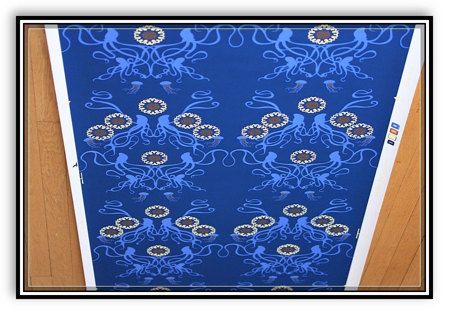 Wallcovering NYC: Installing a designer hand print wallpaper in the ...