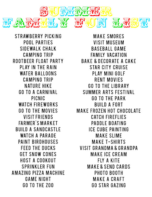 Home Inspired Bliss: Summer Family Fun List 2012