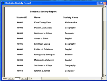 DATABASE OBJECT-REPORT ~ ICT SPM - Blog Cikgu Hisham