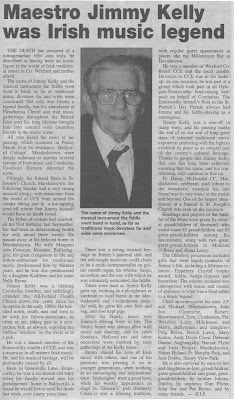 The Banks of the Boro: JIMMY KELLY (Fiddle) R.I.P. Died on 16/March ...