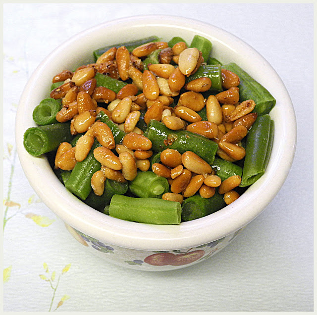 Pine Nut Brown Butter with Steamed Green Beans - Donna Hay