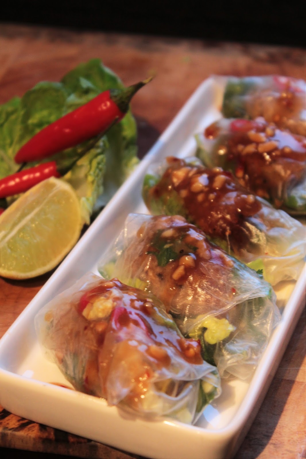 I Wish I Was in Thailand: Nam Nuang (Grilled Pork Fresh Spring Rolls)