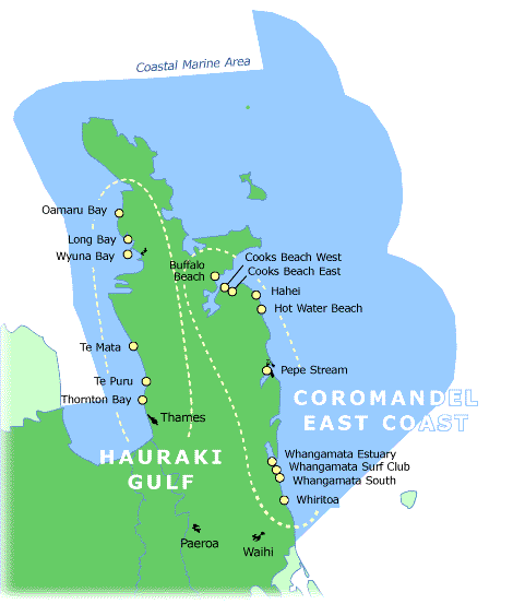 Coromandel Map City Regional | Political Map of New Zealand