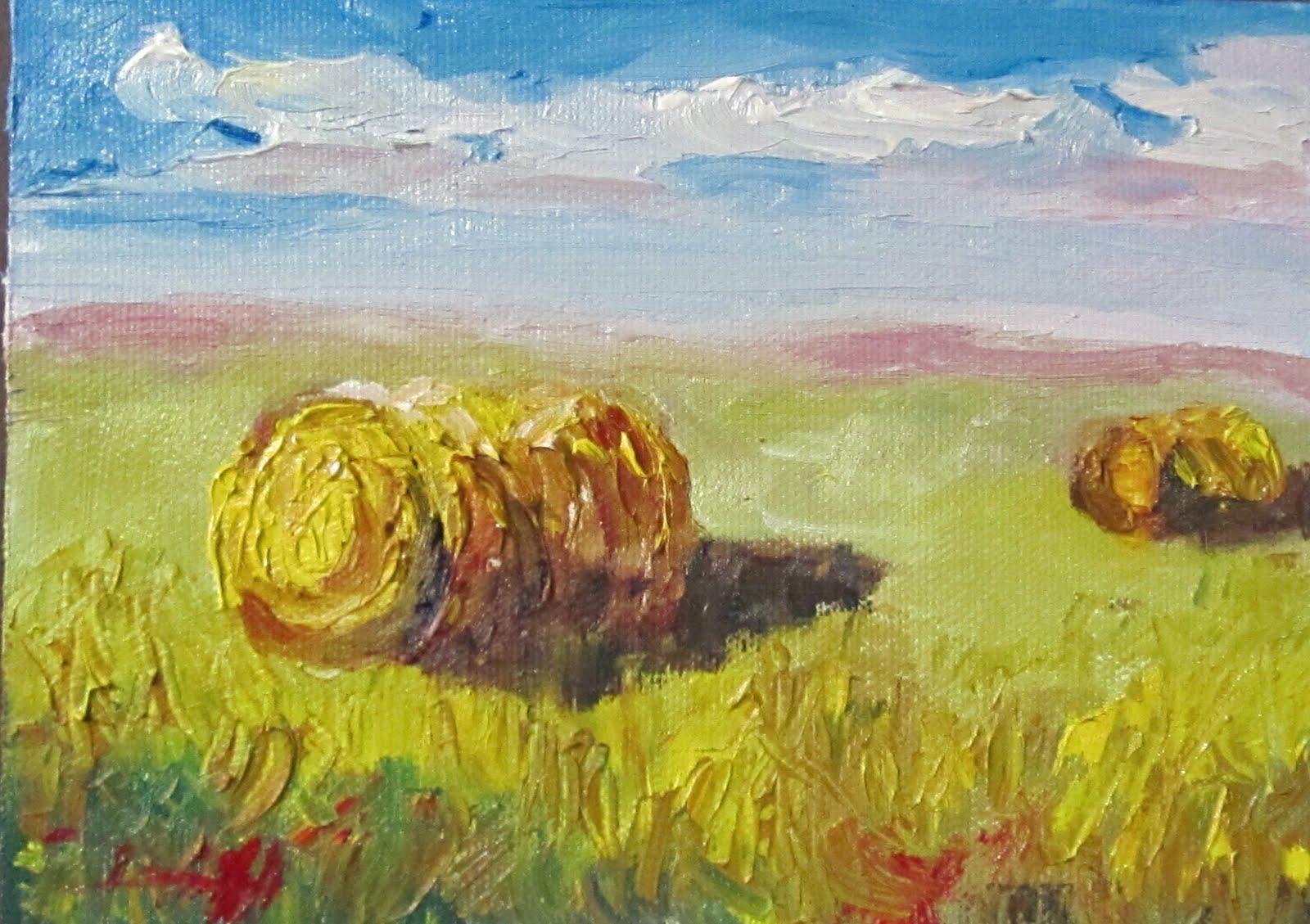 Painting of the Day, Daily Paintings by Delilah: Summer Hay