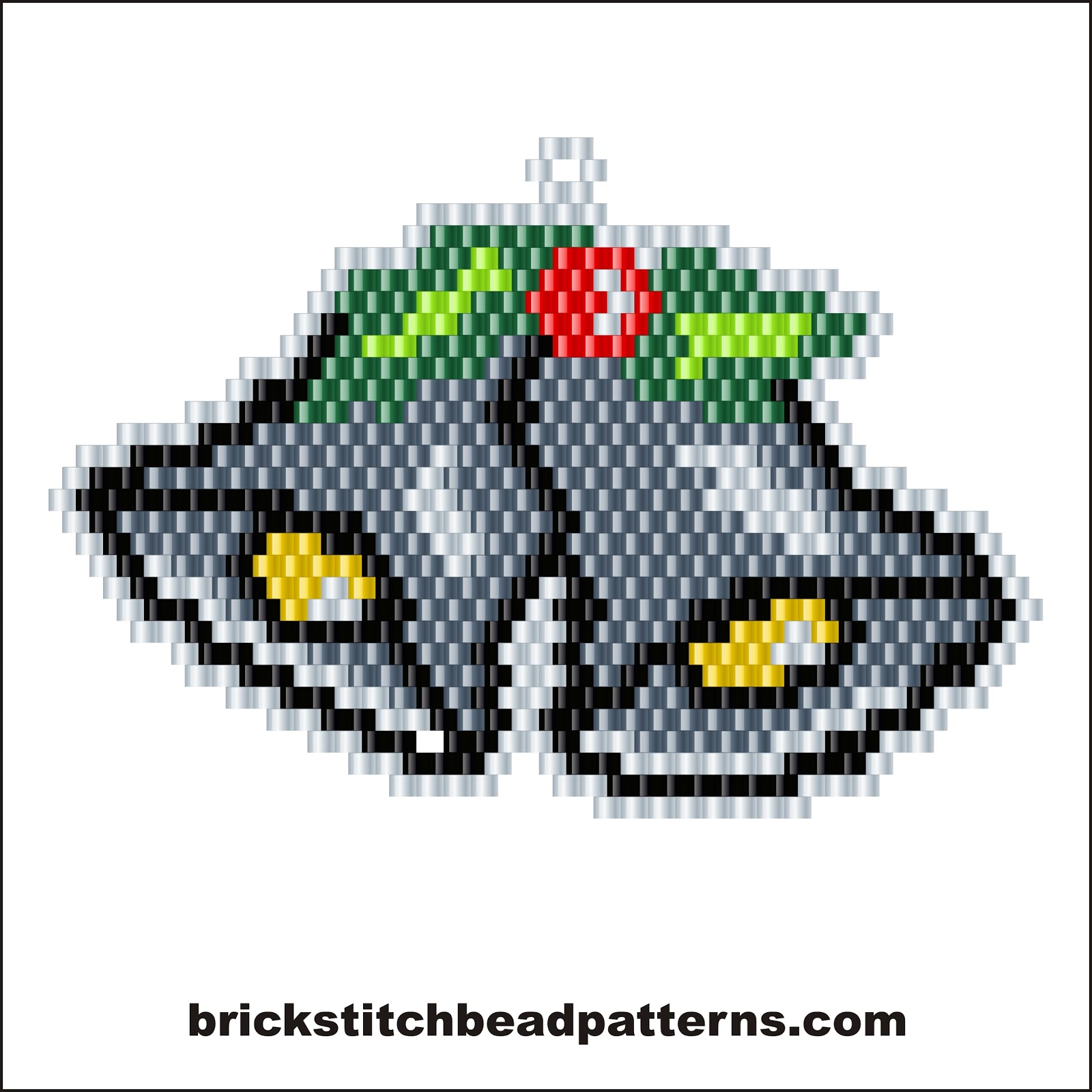Brick Stitch Bead Patterns Journal: Silver Bells Free Christmas Brick ...