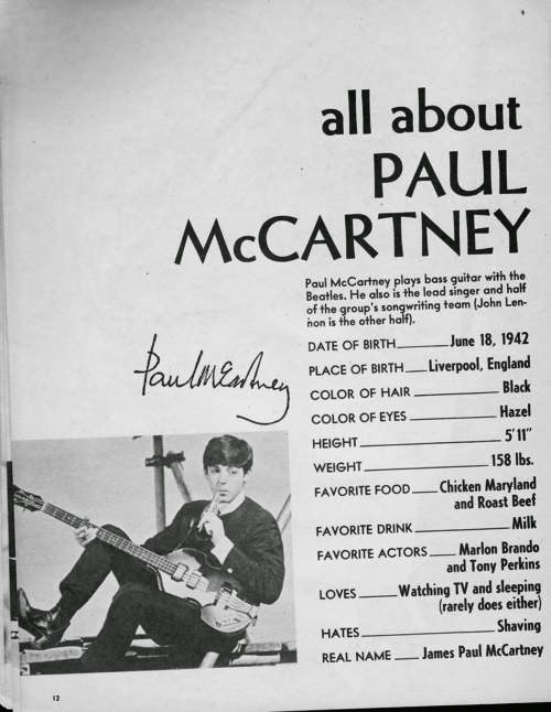 Paul sometimes looks tall, John sometimes looks tall, everyone tells me ...