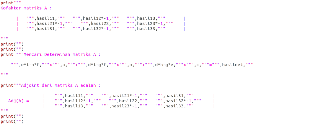 Program Python Invers Matriks 3 x 3 ~ Knowledge is Free