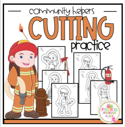 Community Helpers Cutting Practice "No Prep" ~ Preschool Printables