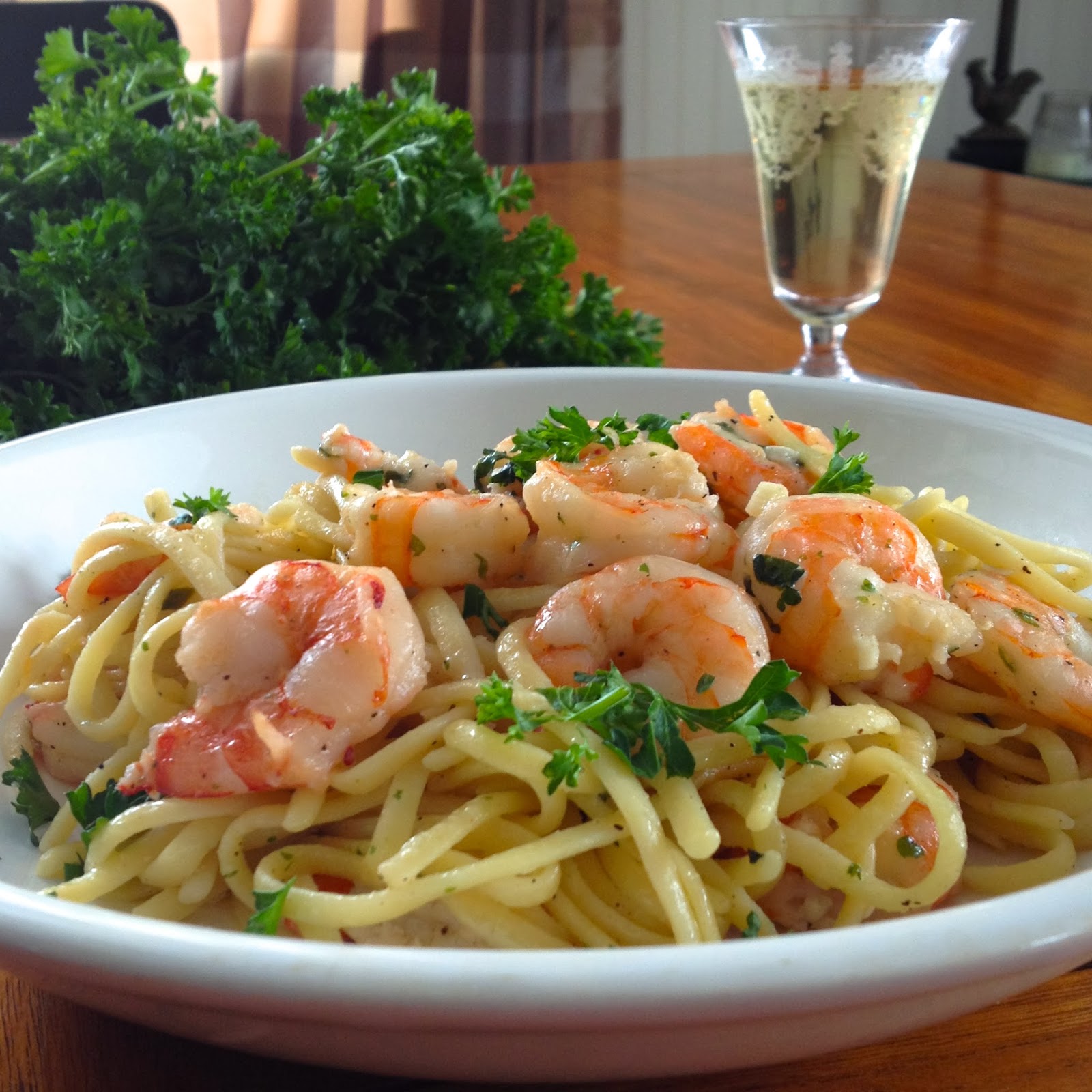 Food Impressions: Shrimp Scampi, Skiing and Scenic Oil Painting!