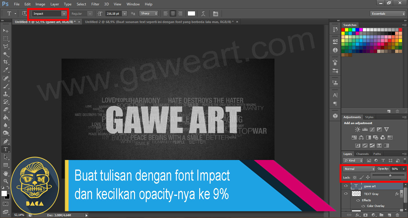 Cara Membuat Typography Dengan Photoshop Cara Membuat Typography Dengan Photoshop