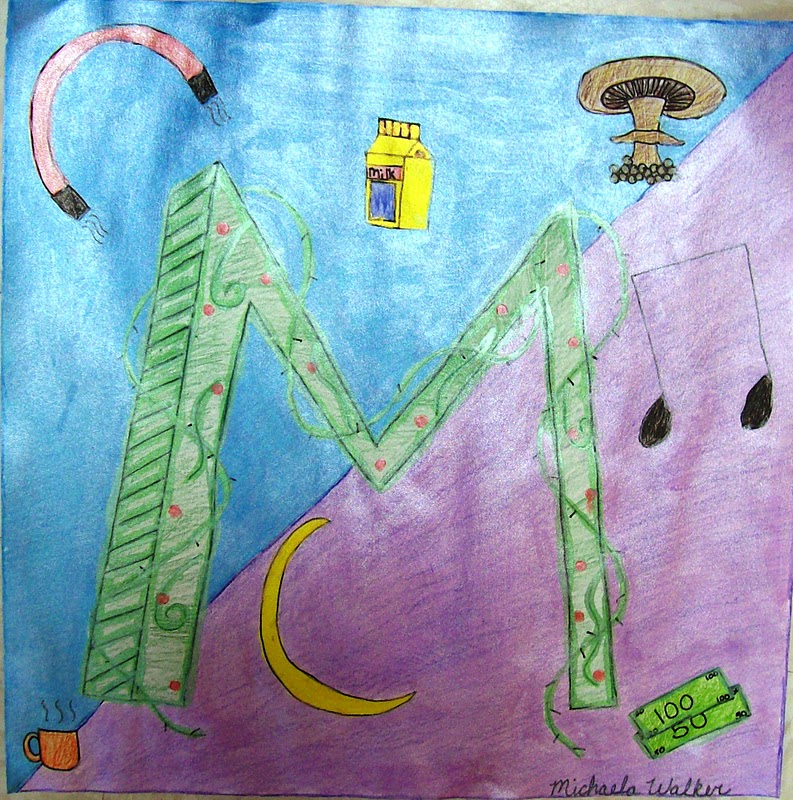 Art at Midway Middle School: Illuminated Letters