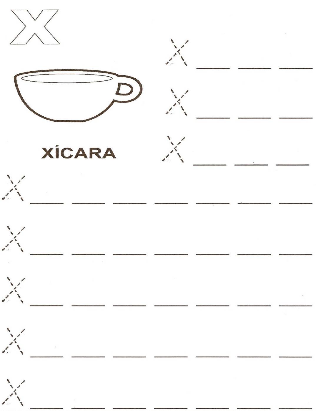 ATIVIDADES DE ALFABETIZAÇÃO COM A LETRA X — SÓ ESCOLA