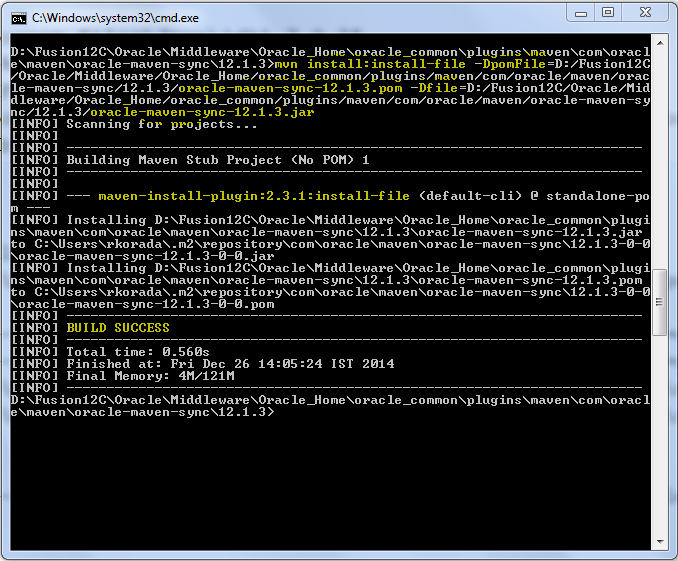Oracle Fusion Middleware: Maven Set up in JDeveloper 12C