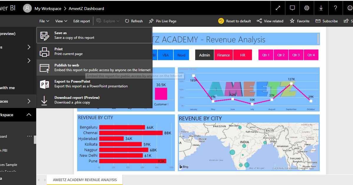 How to Embed from Power BI Server to a Blog