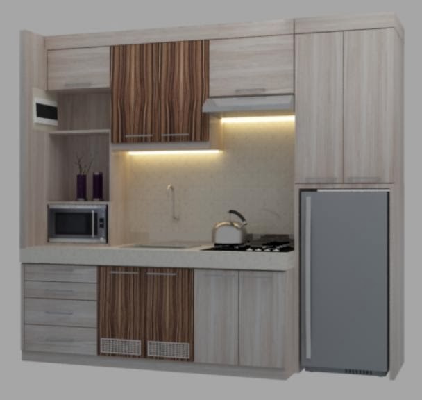 JASA DESAIN 3D INTERIOR GAMBAR EKSTERIOR: Jasa desain kitchen set apartemen