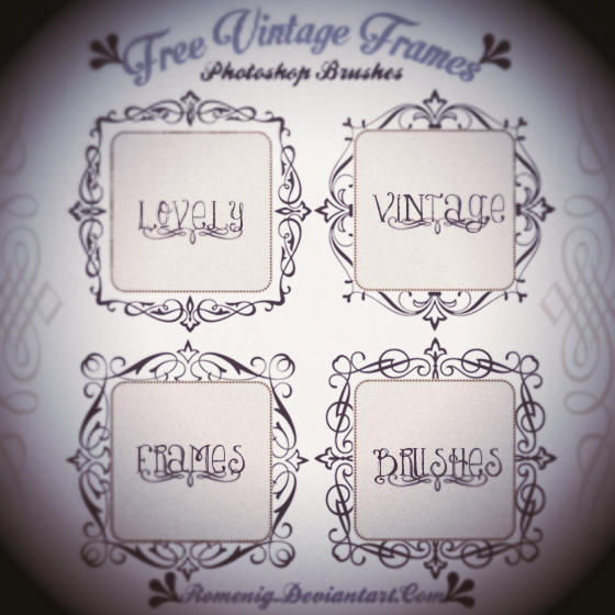 Efeito Photoshop: Lovely Vintage Frames Free Photoshop Brushes