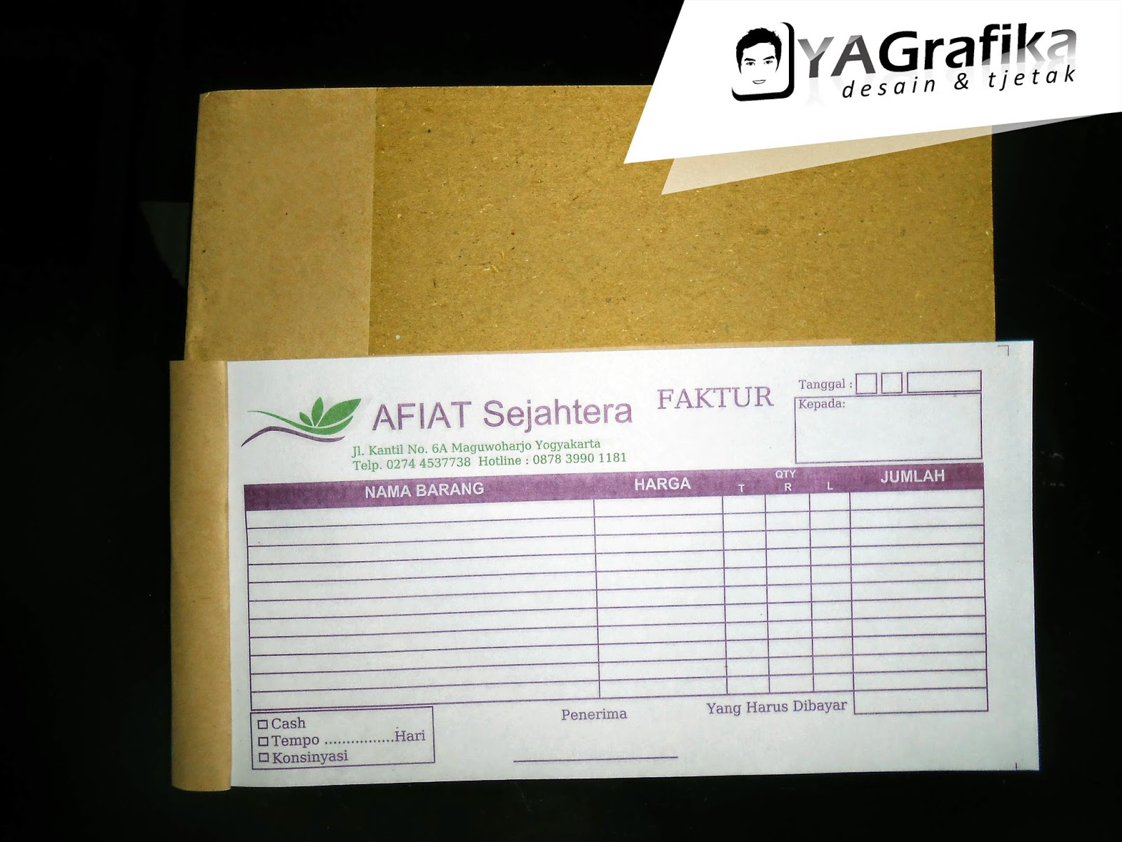 Nota NCR pesanan Afiat Sejahtera