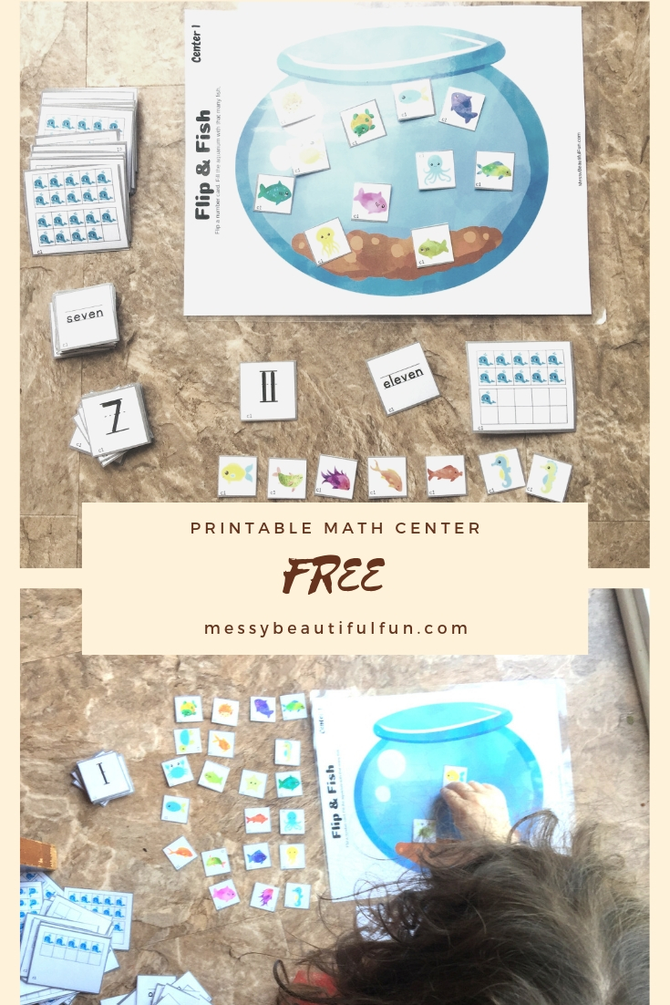 Messy, Beautiful, Fun: Free Math Center Printable: Fish Flip
