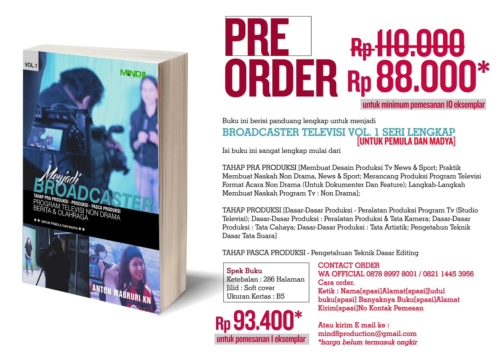 PRE ORDER BUKU - MENJADI BROADCASTER VOL 1 - ANTON MABRURI