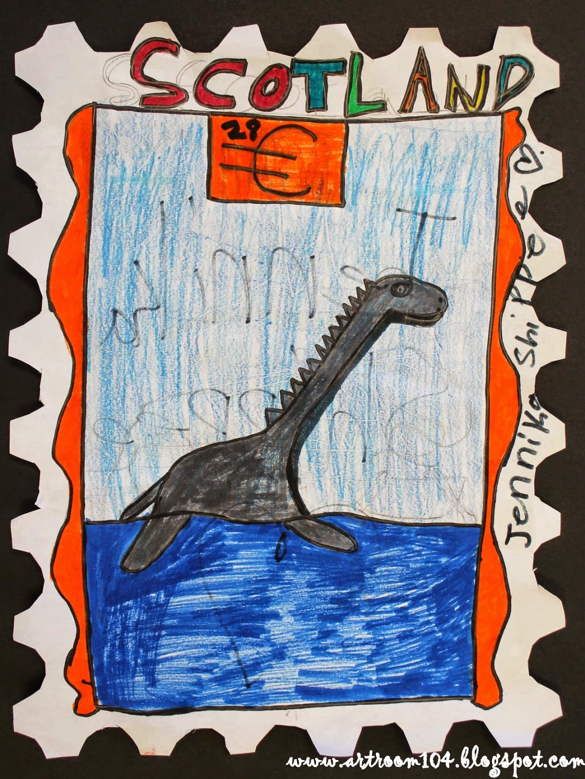 Art Room 104: 6th Grade: Foreign Country Stamp Designs