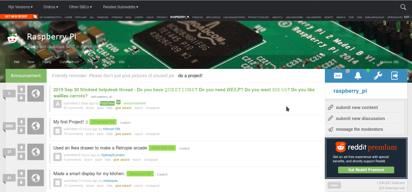 GNU/Linux Communities at Reddit