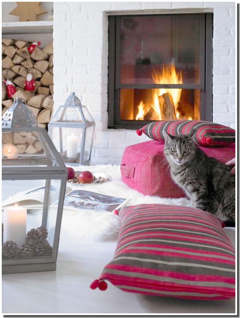 Nassima Home: Coin de cheminée moderne scandinave