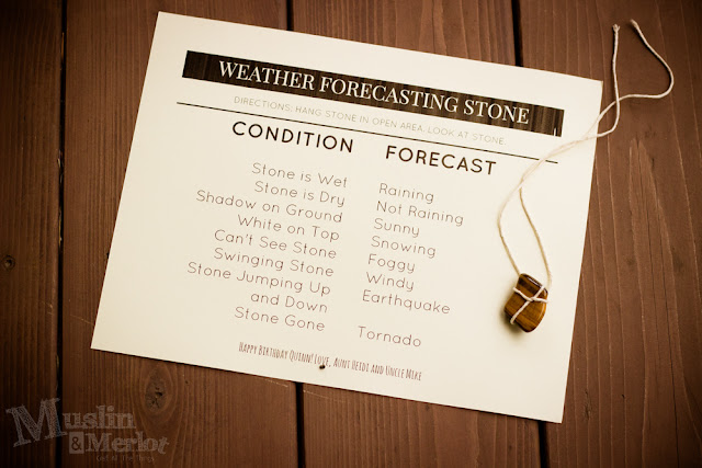Weather Forecasting Stone Gag Gift - Muslin and Merlot