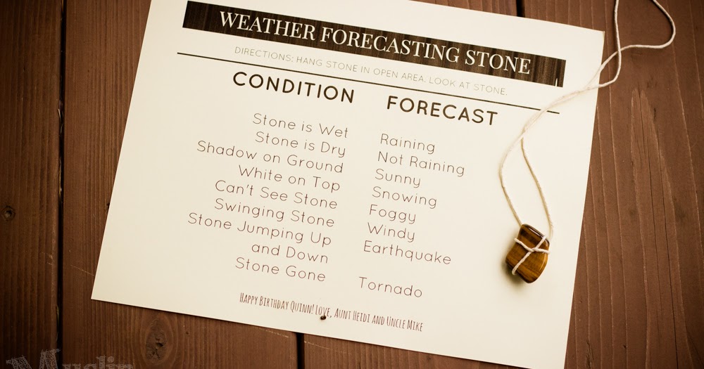 Weather Forecasting Stone Gag Gift - Muslin and Merlot