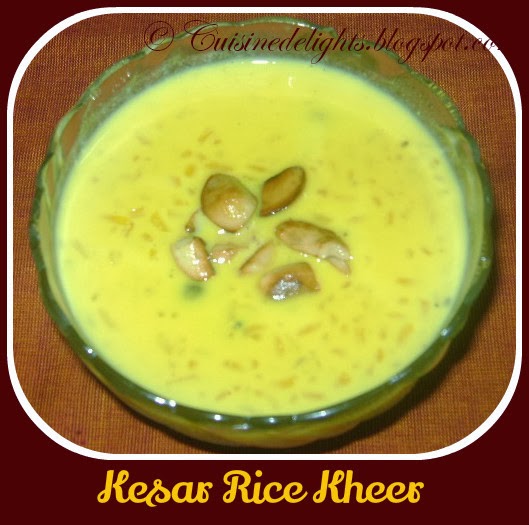Saffron Rice Pudding (Kesar Rice Kheer) - Cuisine delights
