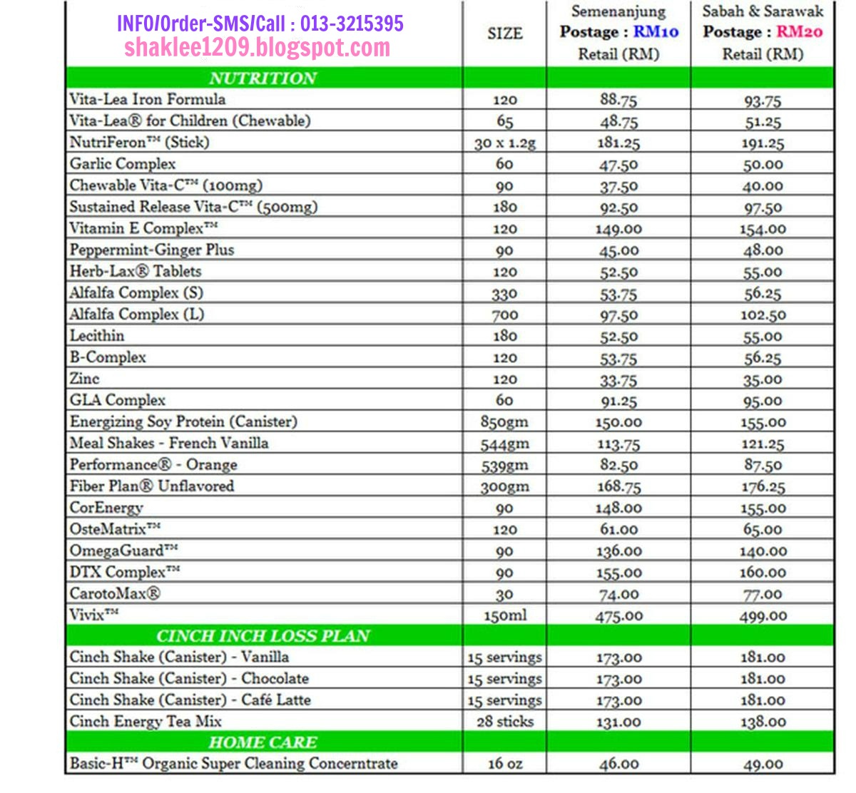 Contoh Price List Produk - Homecare24