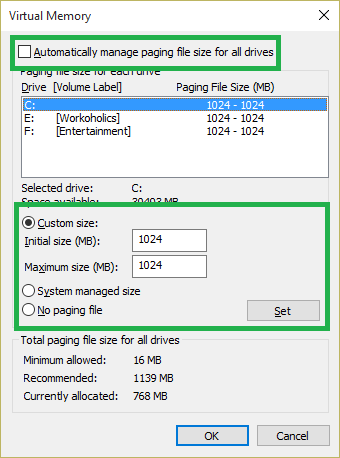 Change Page File Size and Location in Windows Operating System | The ...
