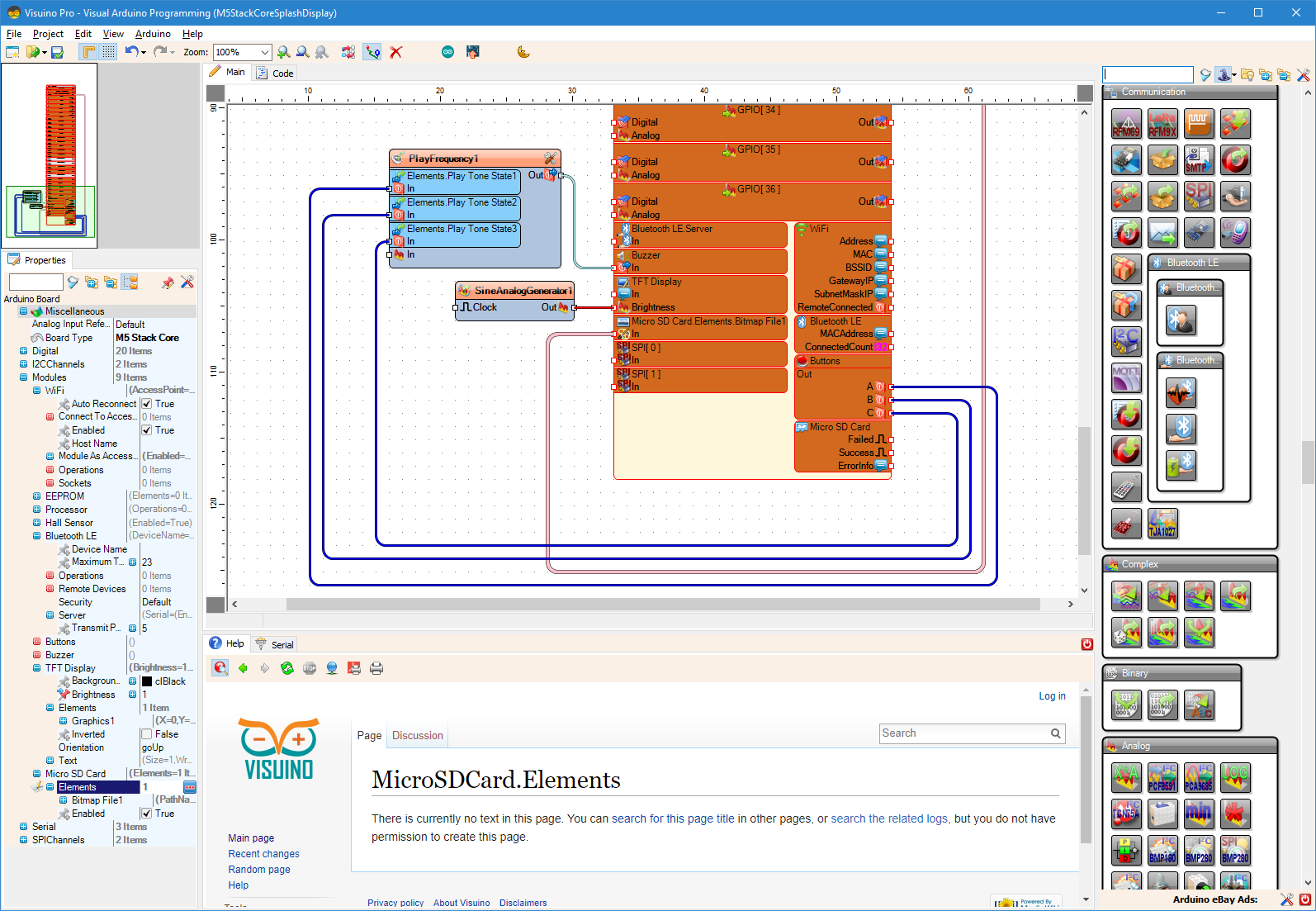 Mitov Software Visuino Support For The Esp32 Based M5 Stack Core First Test