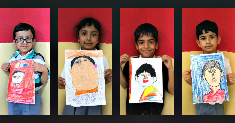 ART-rageous: grade 1 students self-portrait