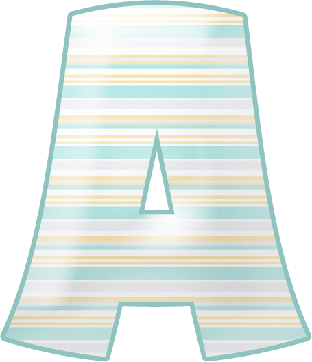 Abecedario con Rayas Horizontales de Colores. Alphabet with Horizontal ...