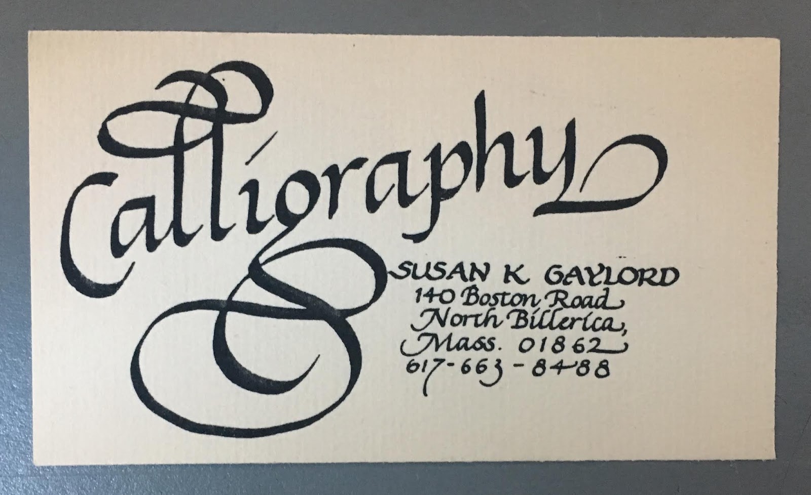 susangaylord.com: Forty Years #23: Calligraphy for Hire