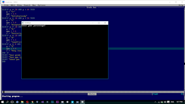 How to make a QBASIC program to find GPA using ELSE IF and SELECT CASE ...