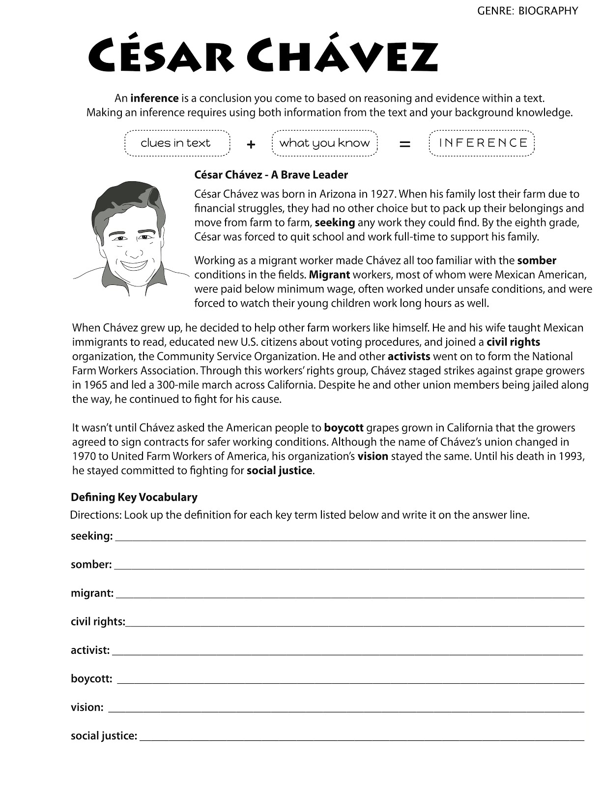 Reading With A Purpose: Cesar Chavez