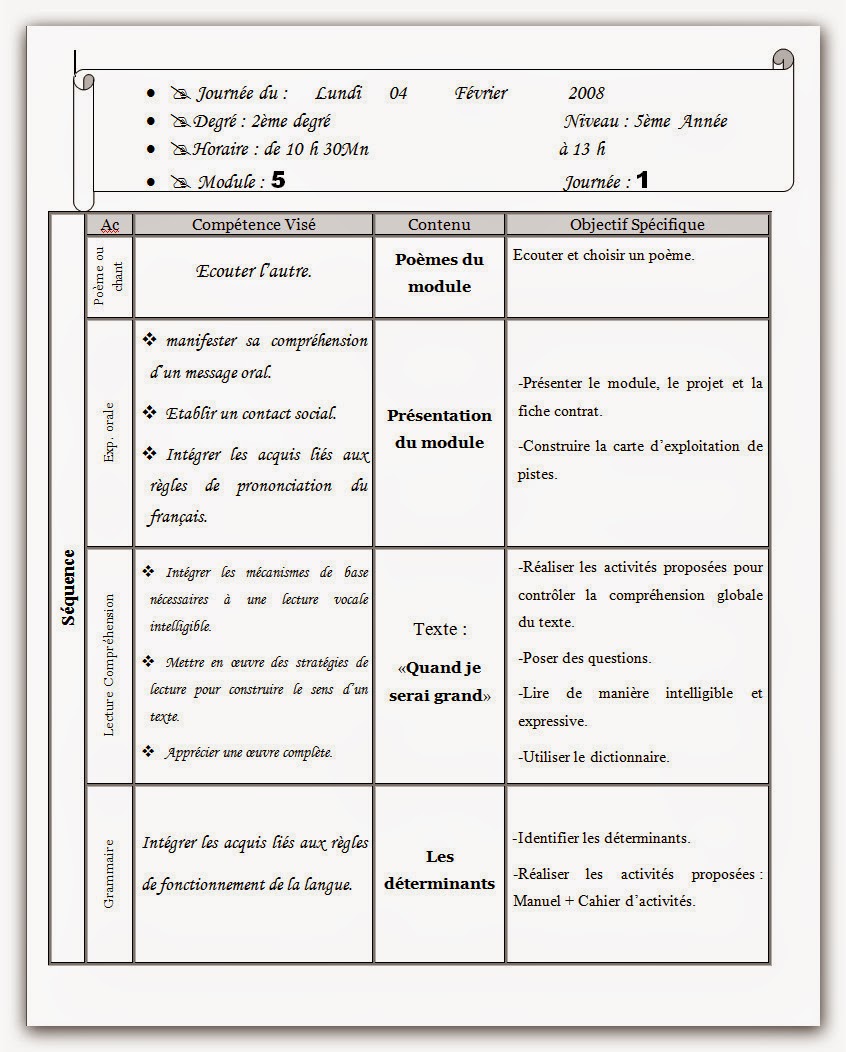 journal de classe 5eme année du module 0 a module 8 +les modules d ...
